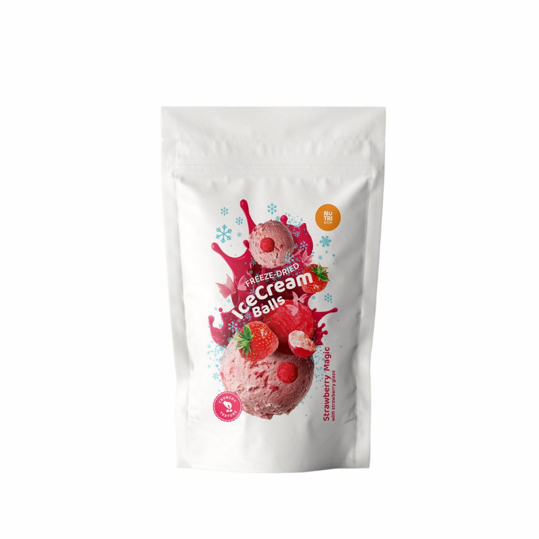 Freeze dried Ice Cream Balls Strawberry Magic – NutriBoom
